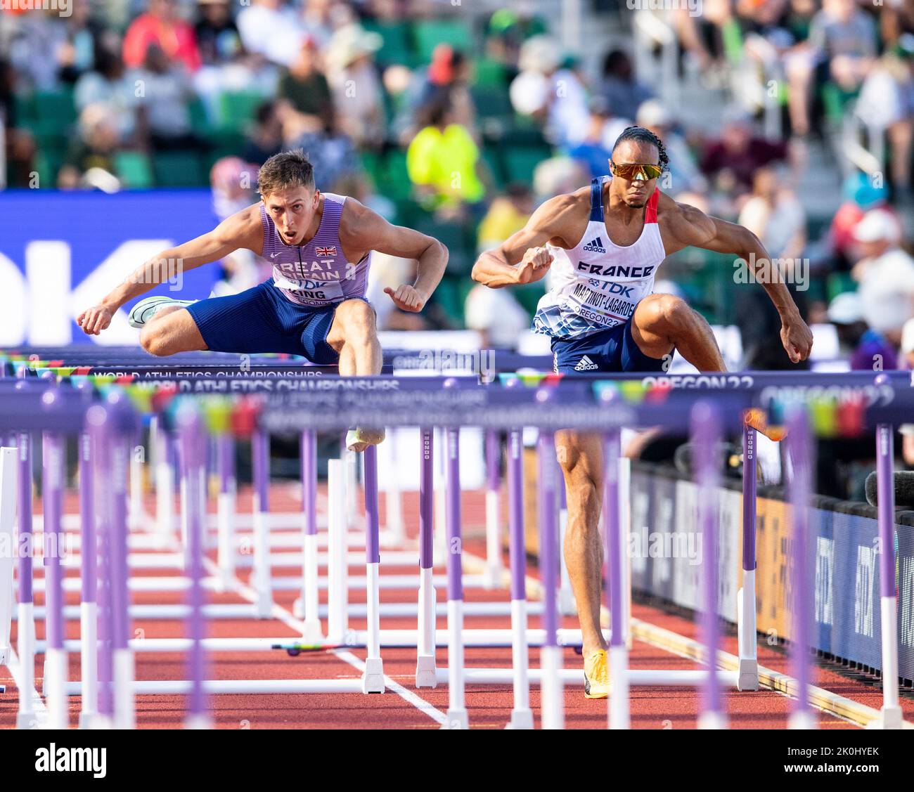 David King of GB&NI and Pascal Martinot-Lagarde competing in the men’s ...