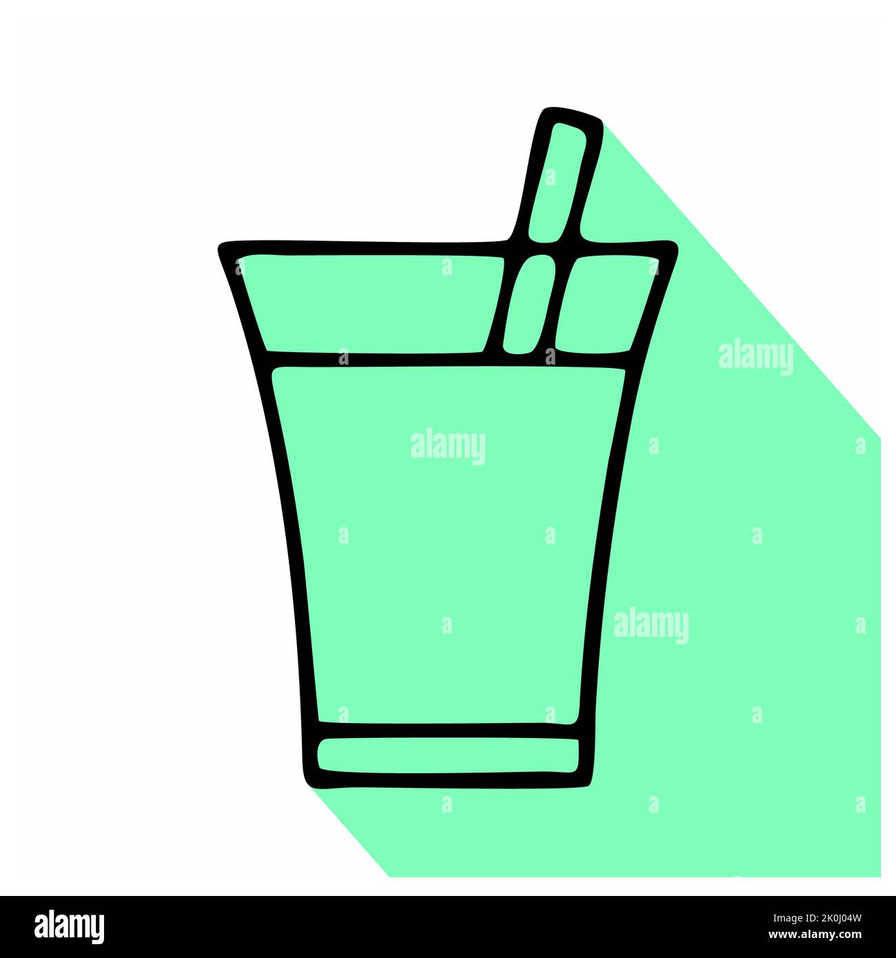 Smoothie flat line logo, fresh drink, juice in glass vector icon ...