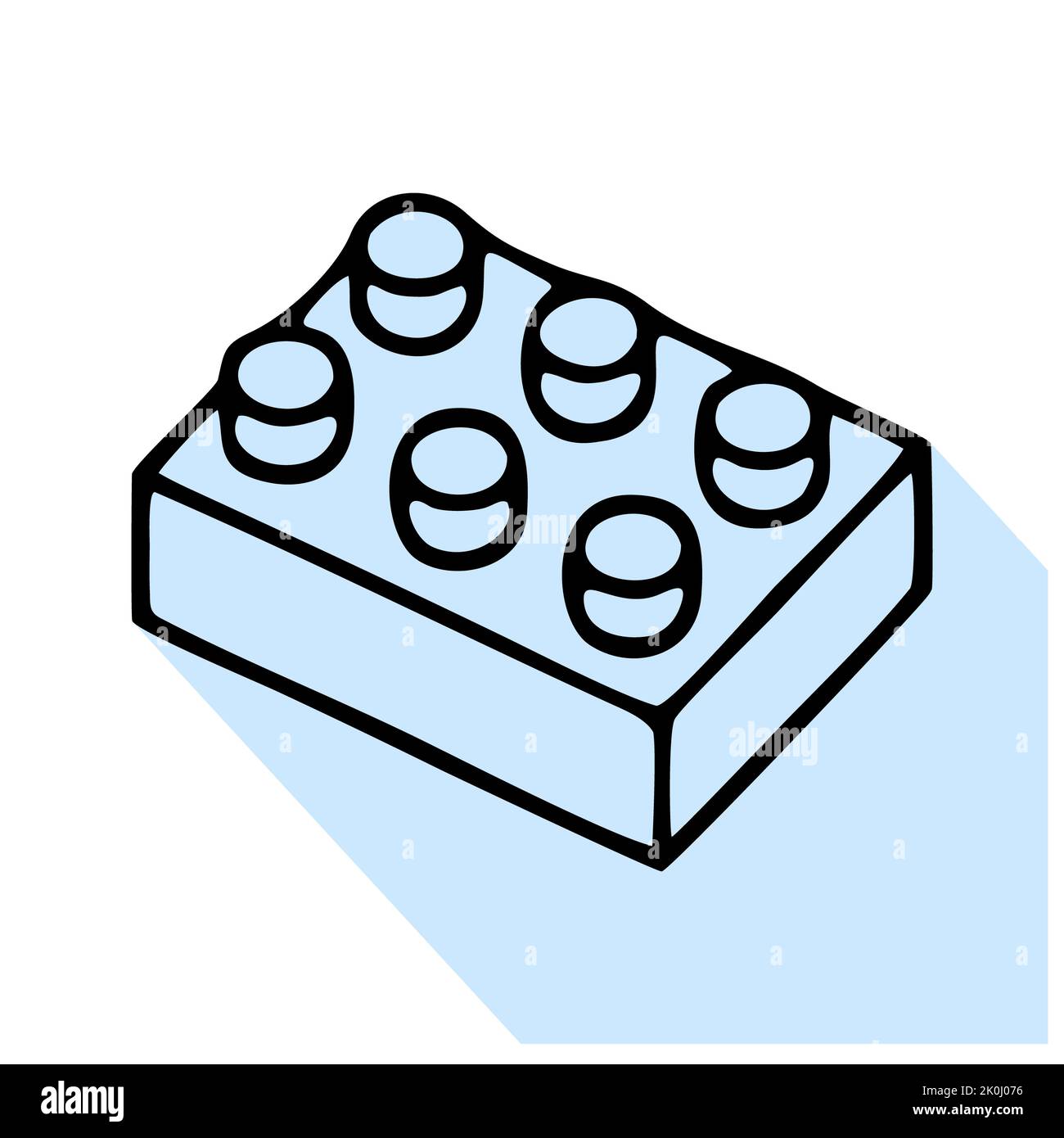 Toy blocks line icon, building game flat logo. Baby constructor vector ...