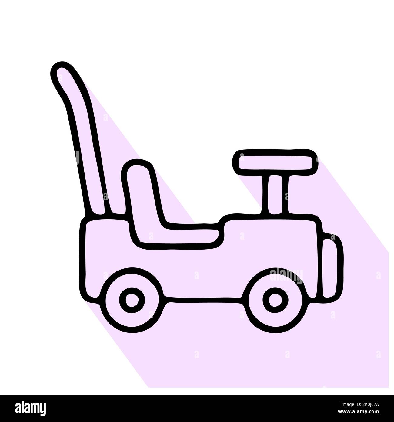 Pushing car line icon, baby toy flat logo. Transportation vector ...
