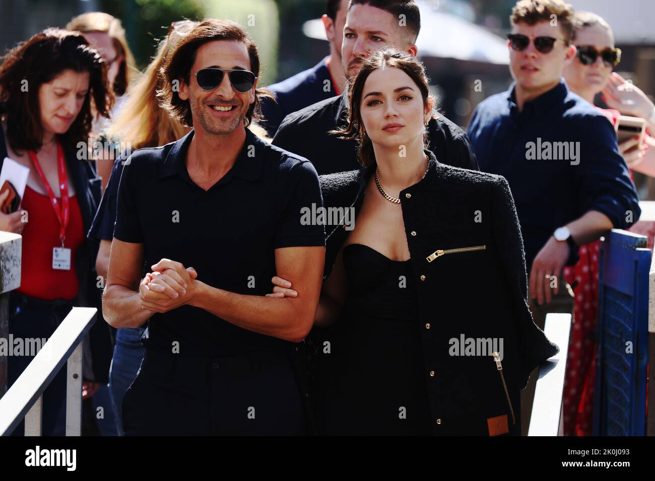 VENICE, ITALY - SEPTEMBER 08: Adrien Brody and Ana de Armas are seen ...