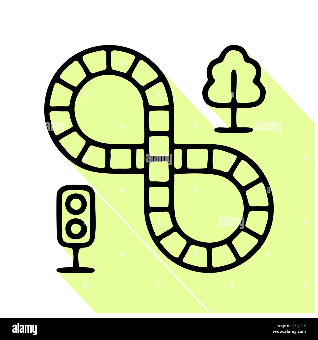 Toy railroad line icon, railroad flat logo. Developing play vector ...