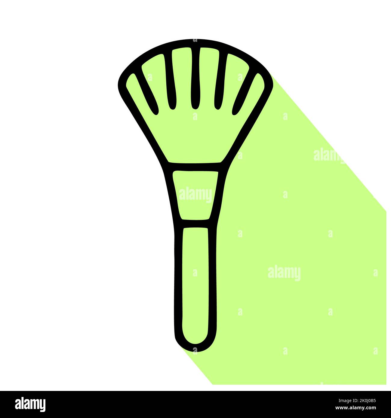 Makeup brush flat line icon. Beauty care sign, illustration of make up artist equipment. Thin ...