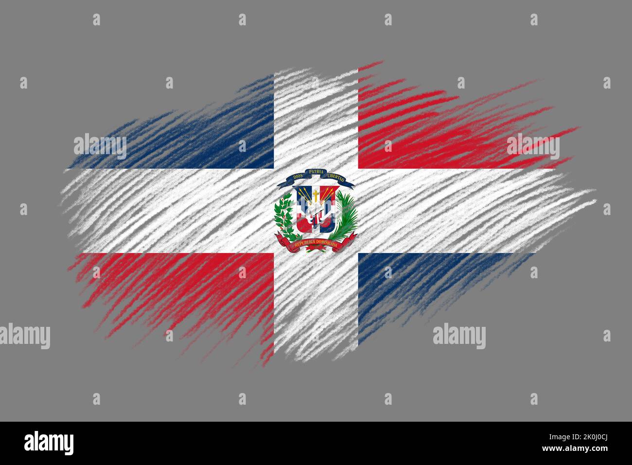 Dominican republic brush flag hi-res stock photography and images - Alamy