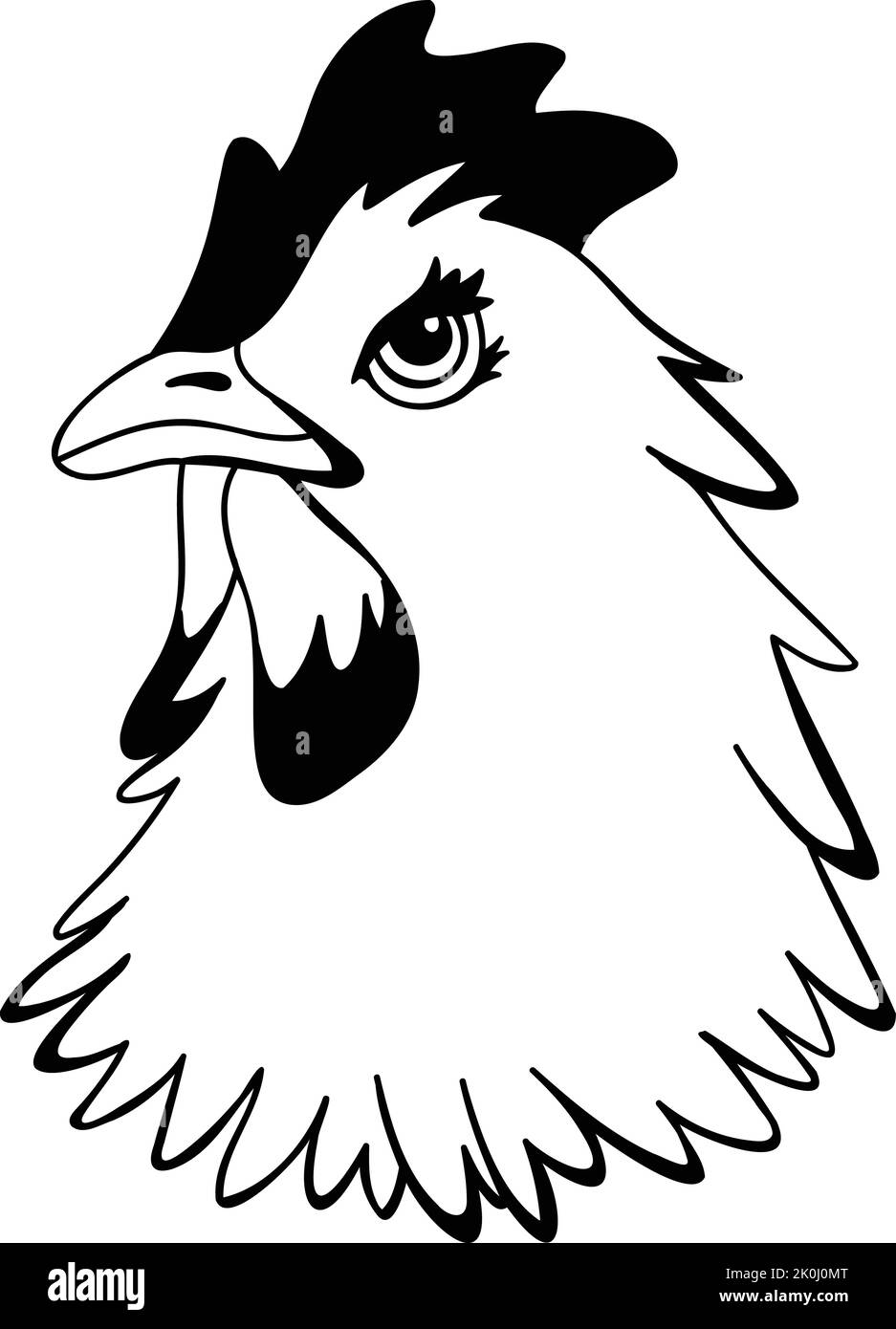 Hand Drawn chicken face illustration isolated on background Stock ...