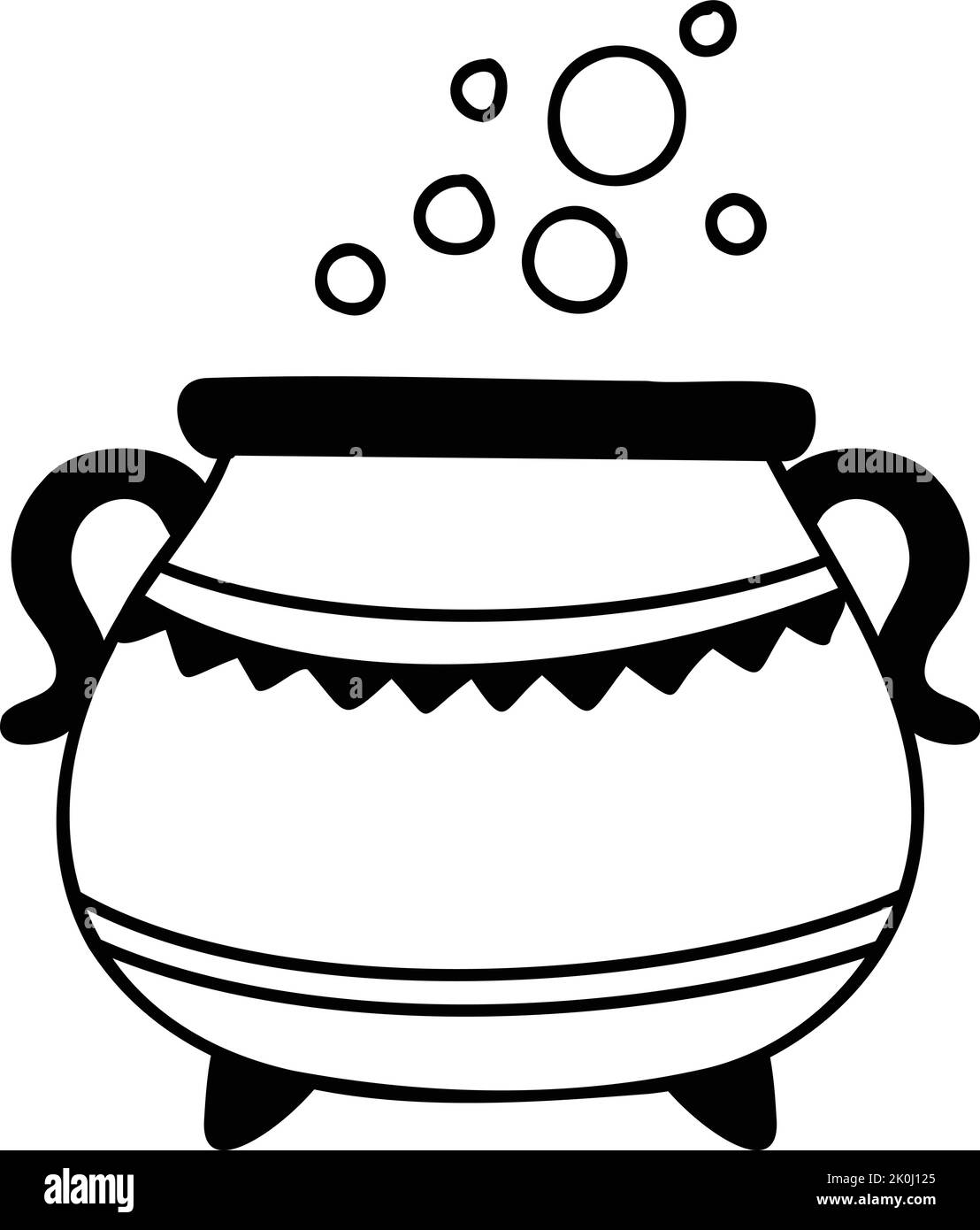 Hand Drawn Witch Cauldron illustration isolated on background Stock ...