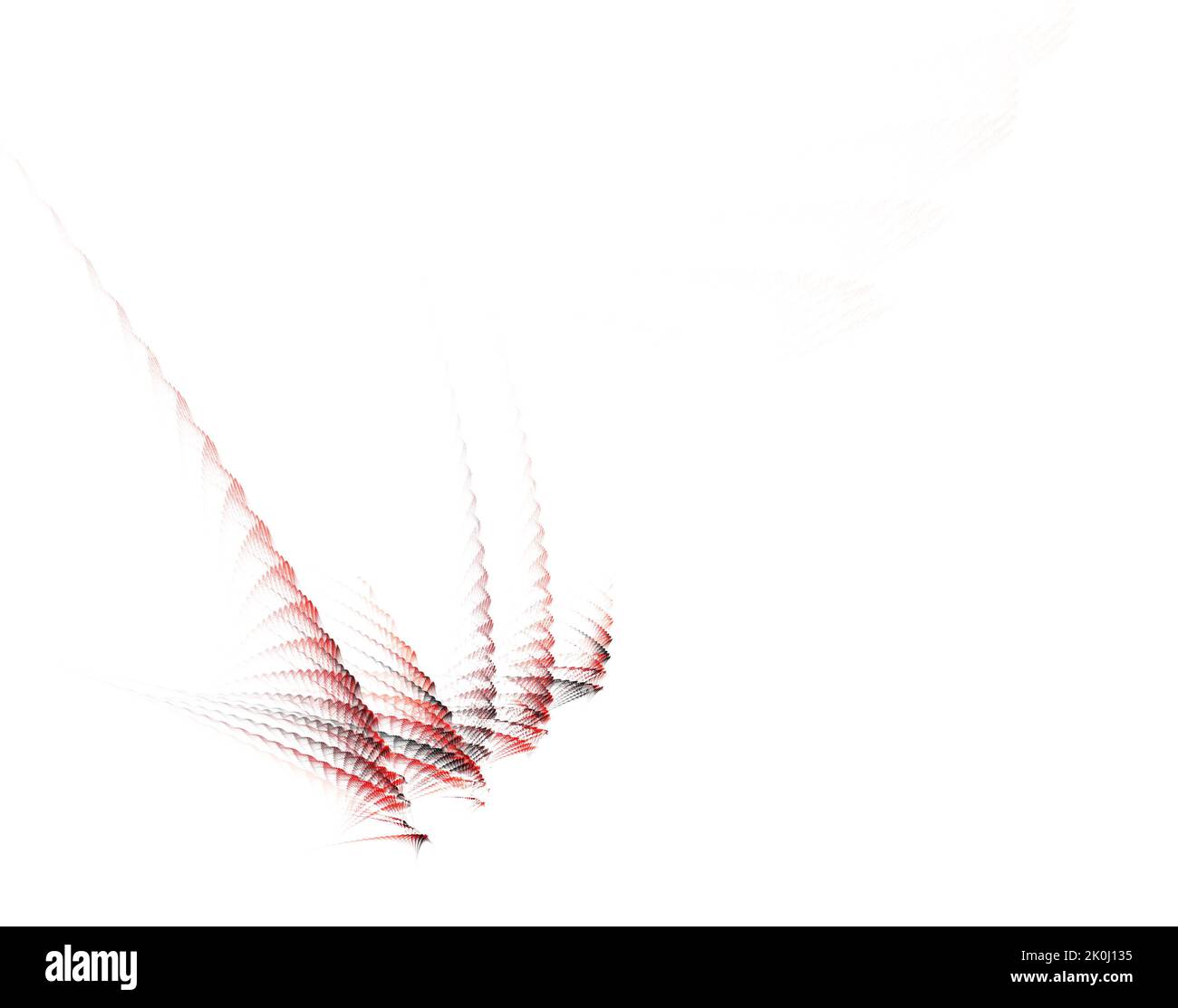 Fractal red ribbed texture shape. White background Stock Photo - Alamy