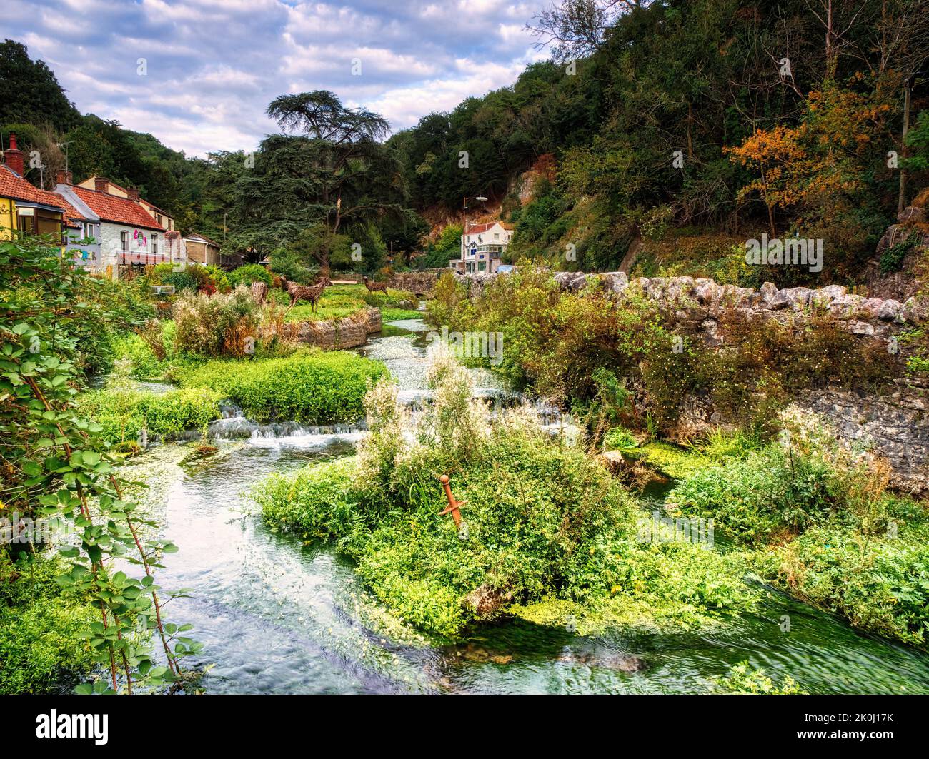 The Cheddar Yeo river runs from Cheddar Gorge into the village. The ...