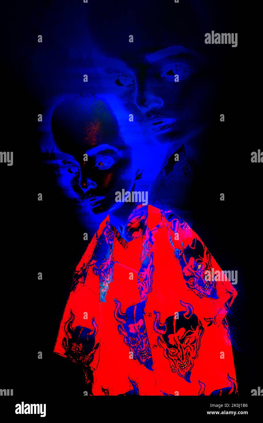 Illustration of a ghost woman in dark Stock Photo - Alamy