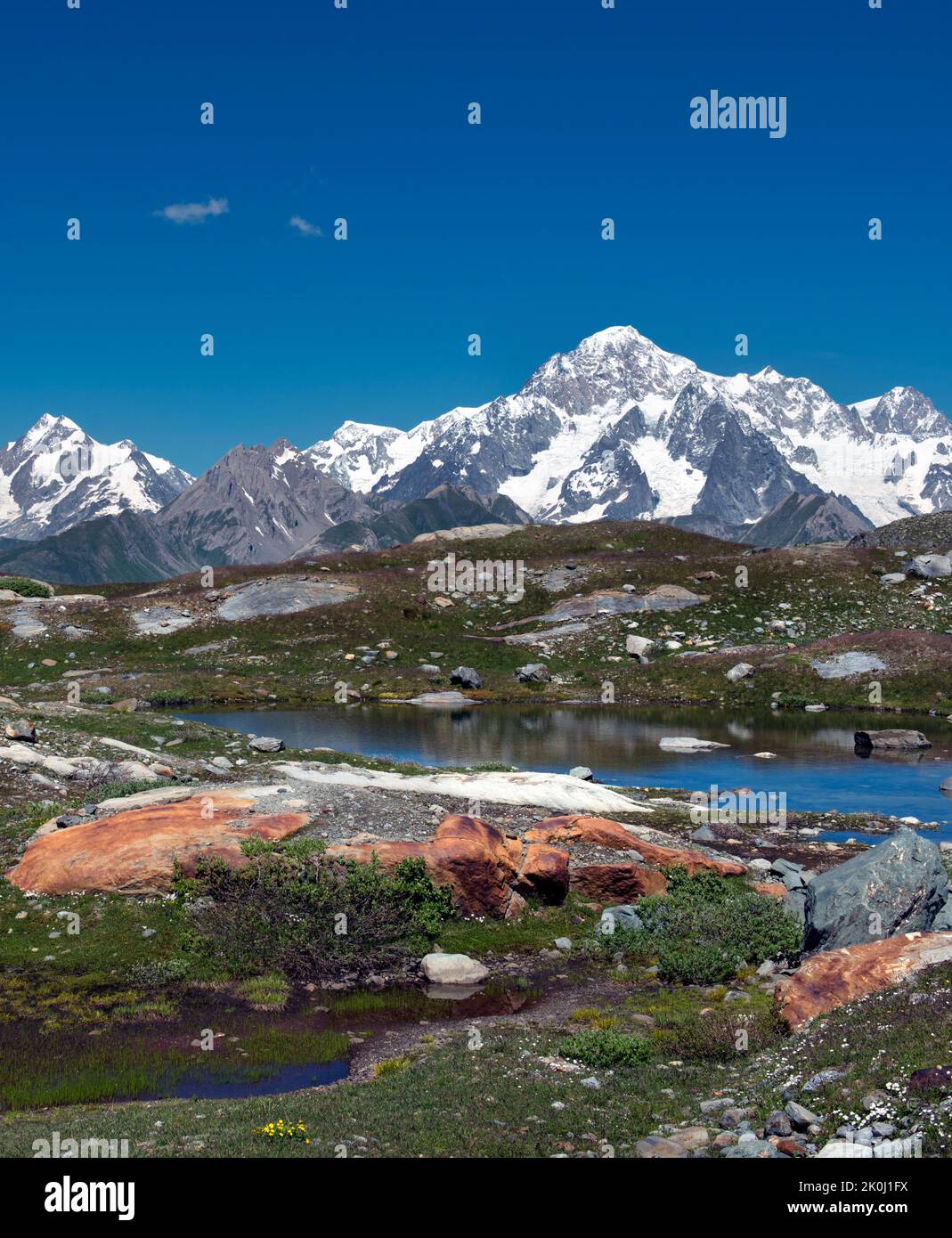 View from Rutor glacier on Mont Blanc massif, Alpi Graie,alps, Valle d ...