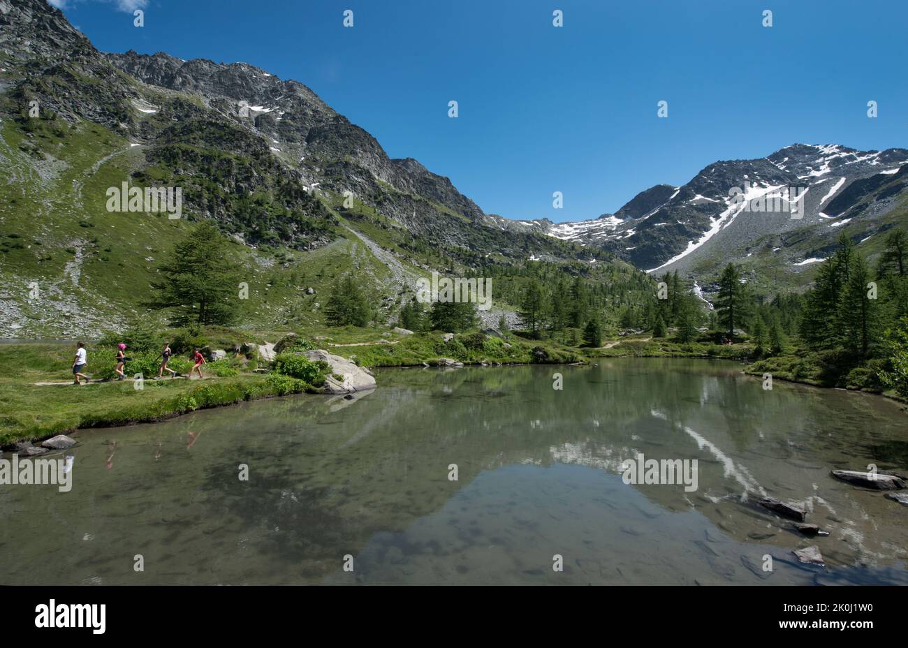 Lago d'Arpy lake, Colle San Carlo hill, Alpi Graie,alps, Valle d'Aosta ...