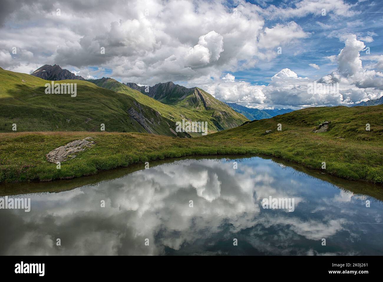 Landscape near lago del Verney lake, Piccolo San Bernardo pass, Alpi ...