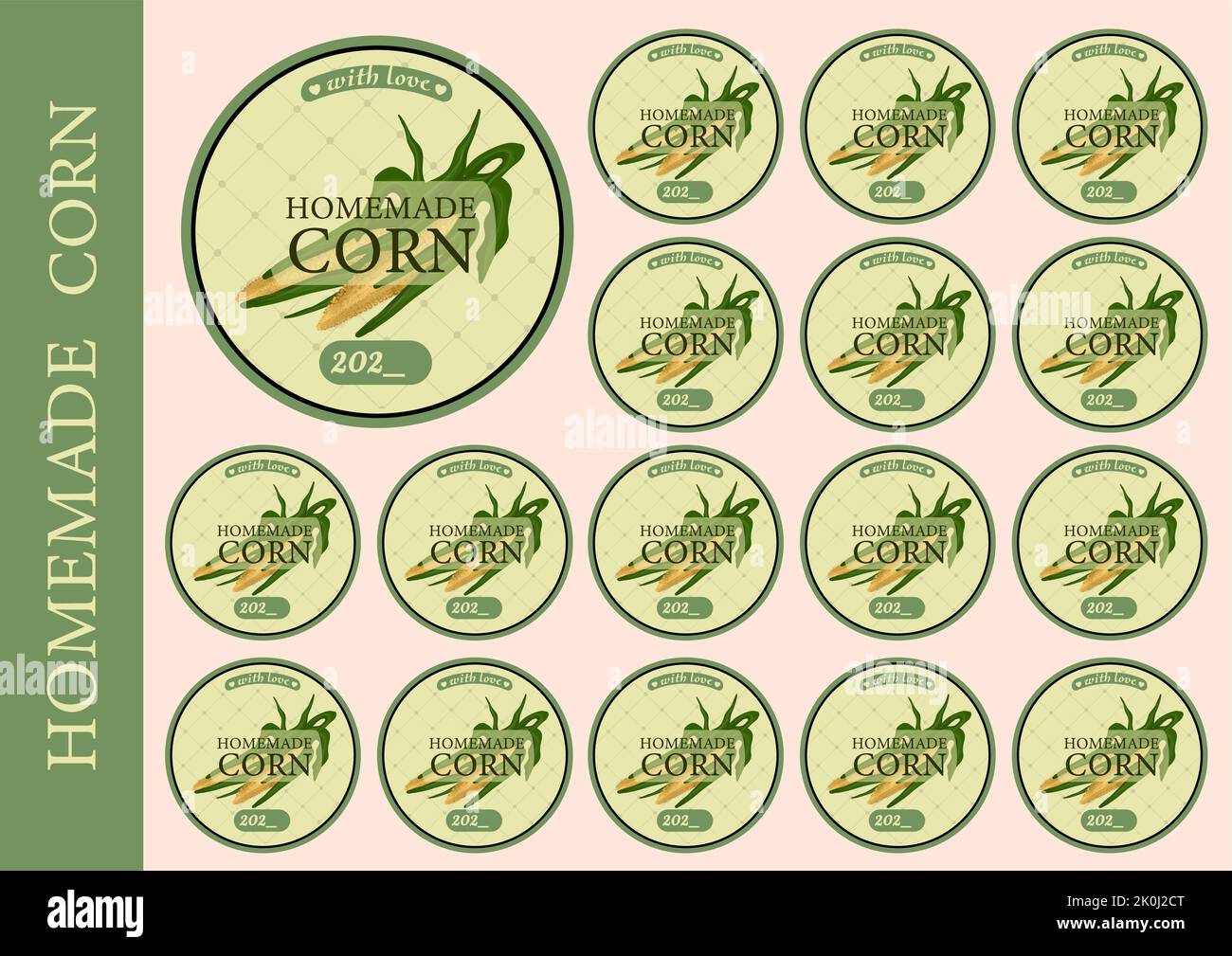 Label for homemade corn. canned corn packaging. Vector corn Stock ...