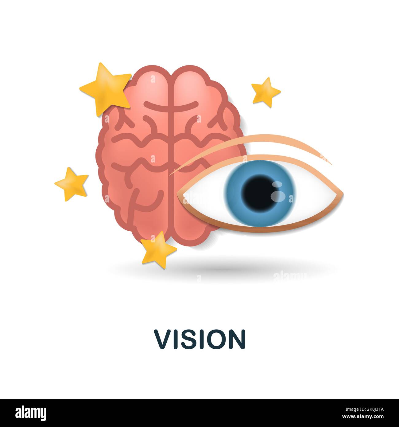 Vision icon. 3d illustration from brain procces collection. Creative ...