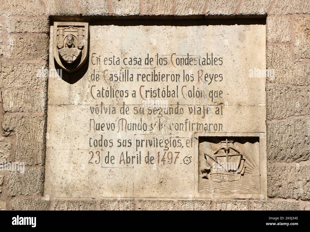Wall plaque Christopher Columbus received by Spanish Catholic Kings ...