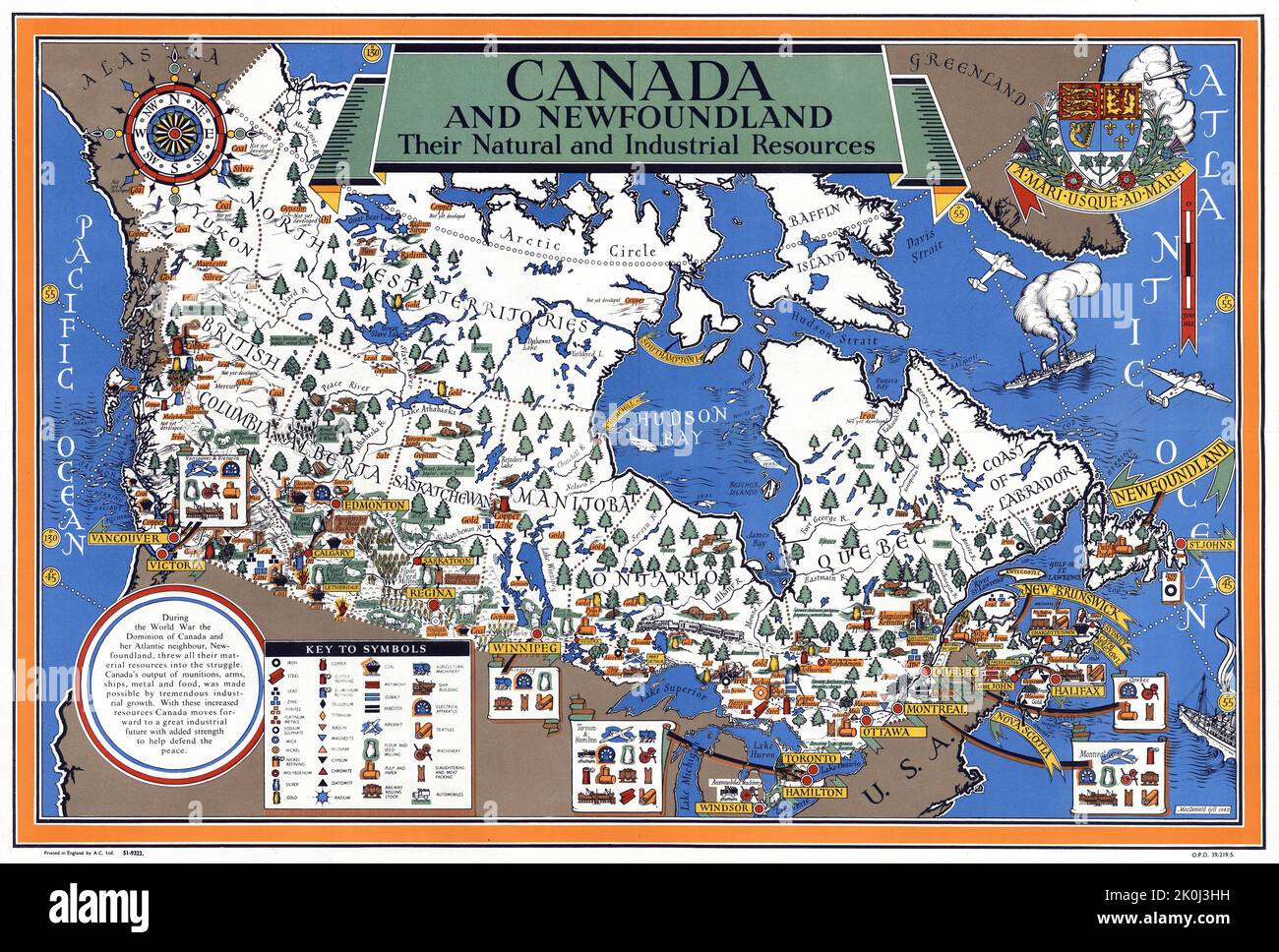 Map of Canada and Newfoundland, their natural and industrial resources ...