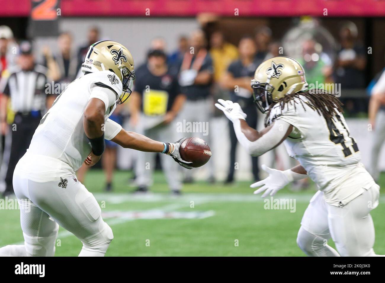 Atlanta, Georgia, USA. 11th Sep, 2022. New Orleans quarterback Jameis ...