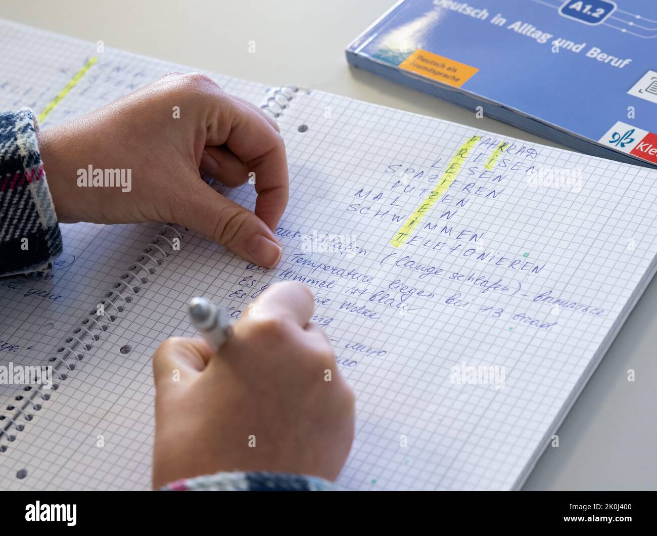 Munich, Germany. 12th Sep, 2022. A Ukrainian refugee takes part in a ...