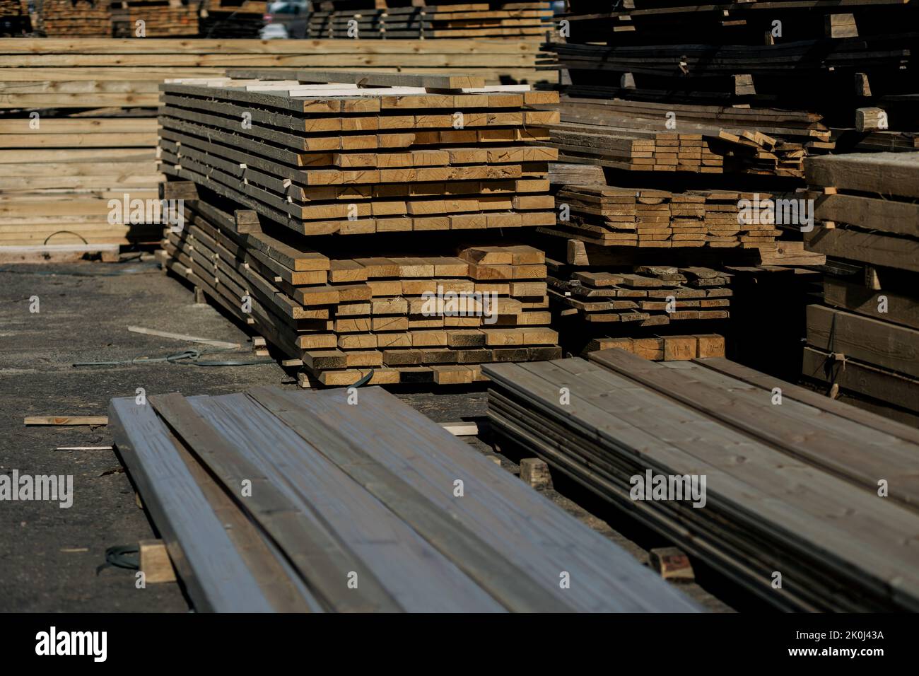 Wooden boards, lumber, industrial wood. timber building materials Stock ...