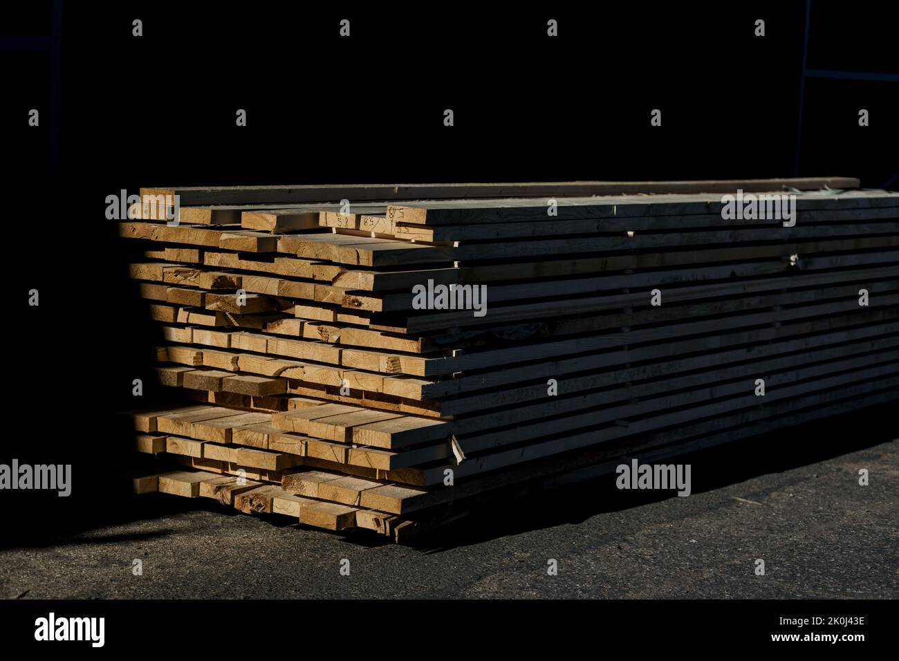 Wooden planks, boards for construction works. products of woodworking ...
