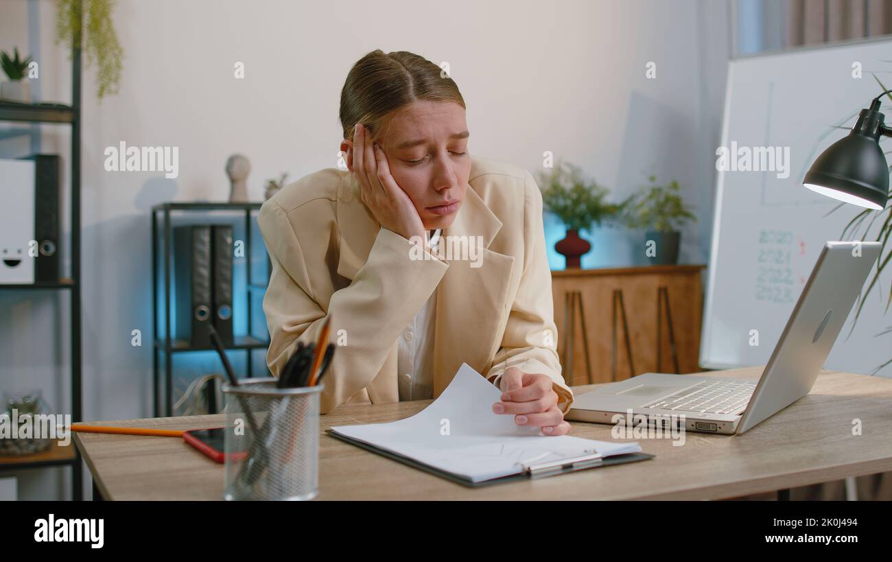 Girl falling asleep on computer hi-res stock photography and images - Alamy