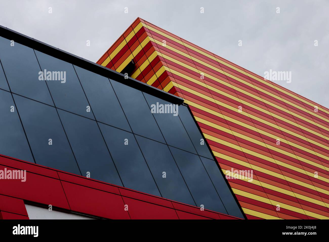 bright colorful building against the sky. modern architecture Stock ...