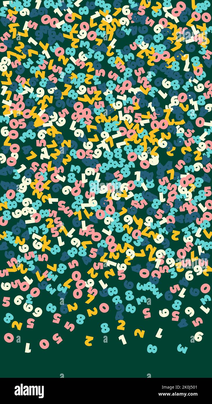 Falling pastel numbers. Math study concept with flying digits ...
