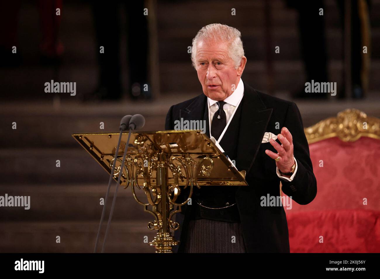 King Charles III gives his address thanking the members of the House of ...