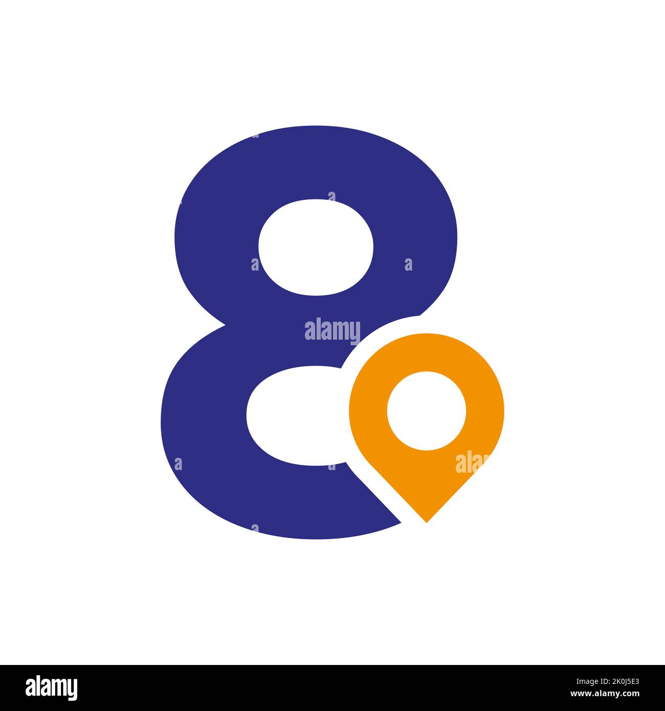 Letter 8 Location Logo Design Sign. Location Icon Concept With Alphabet ...