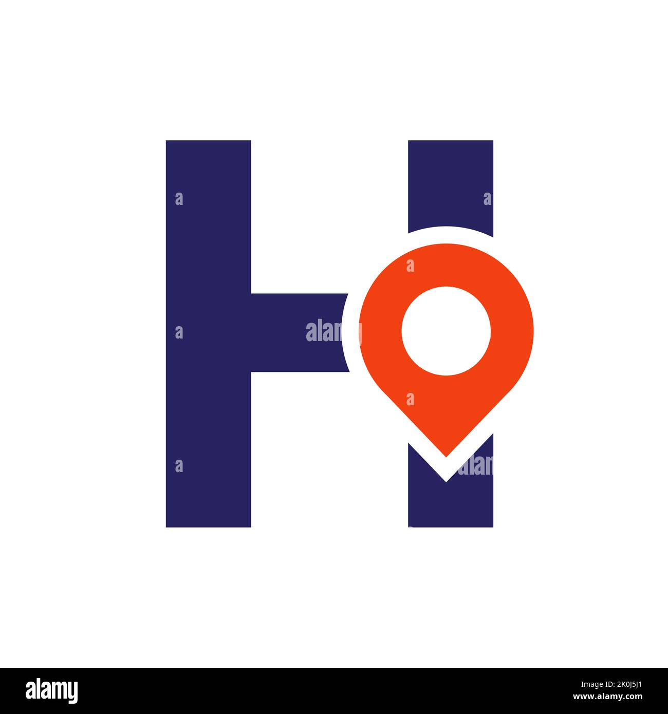 Letter H Location Logo Design Sign. Location Icon Concept With Alphabet ...
