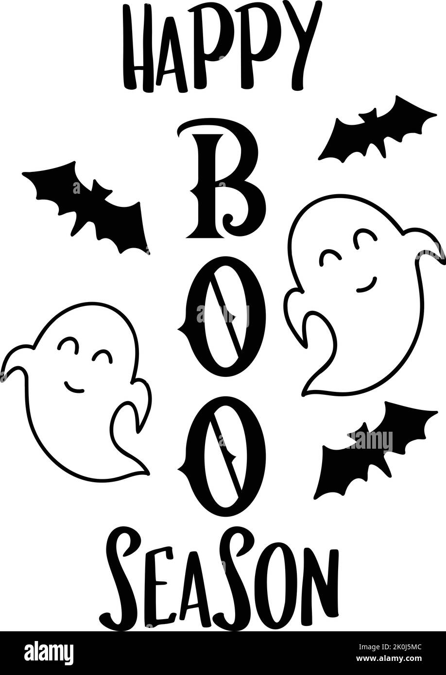 happy boo season lettering illustration isolated on background Stock ...