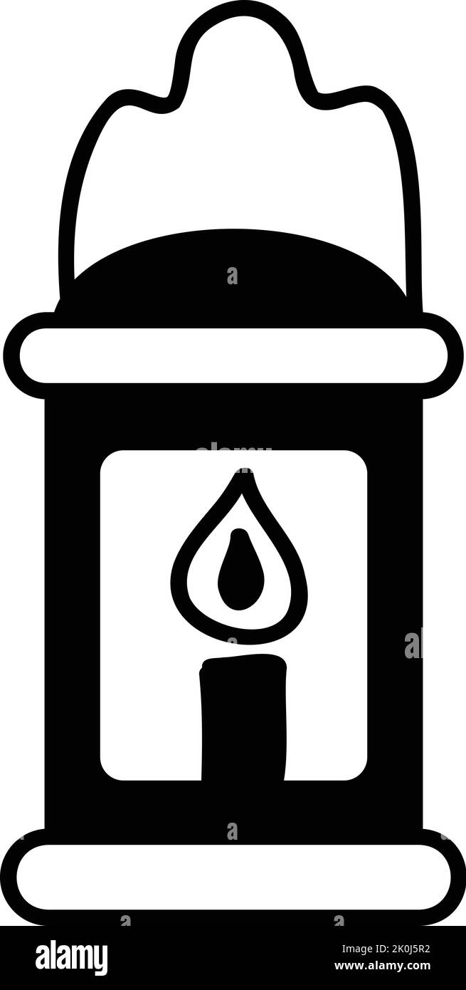 Hand Drawn cute lantern illustration isolated on background Stock ...