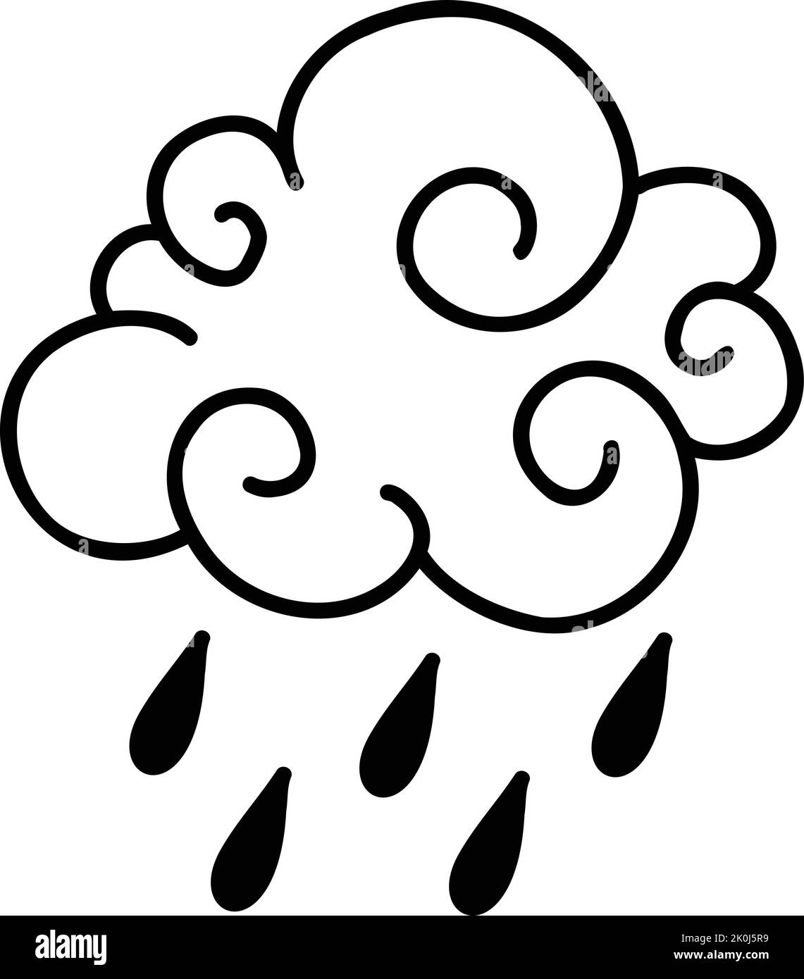 Hand Drawn rain cloud illustration isolated on background Stock Vector ...