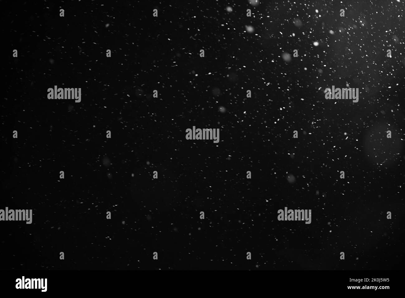 Snowflakes falling down on black background, heavy snow flakes isolated ...