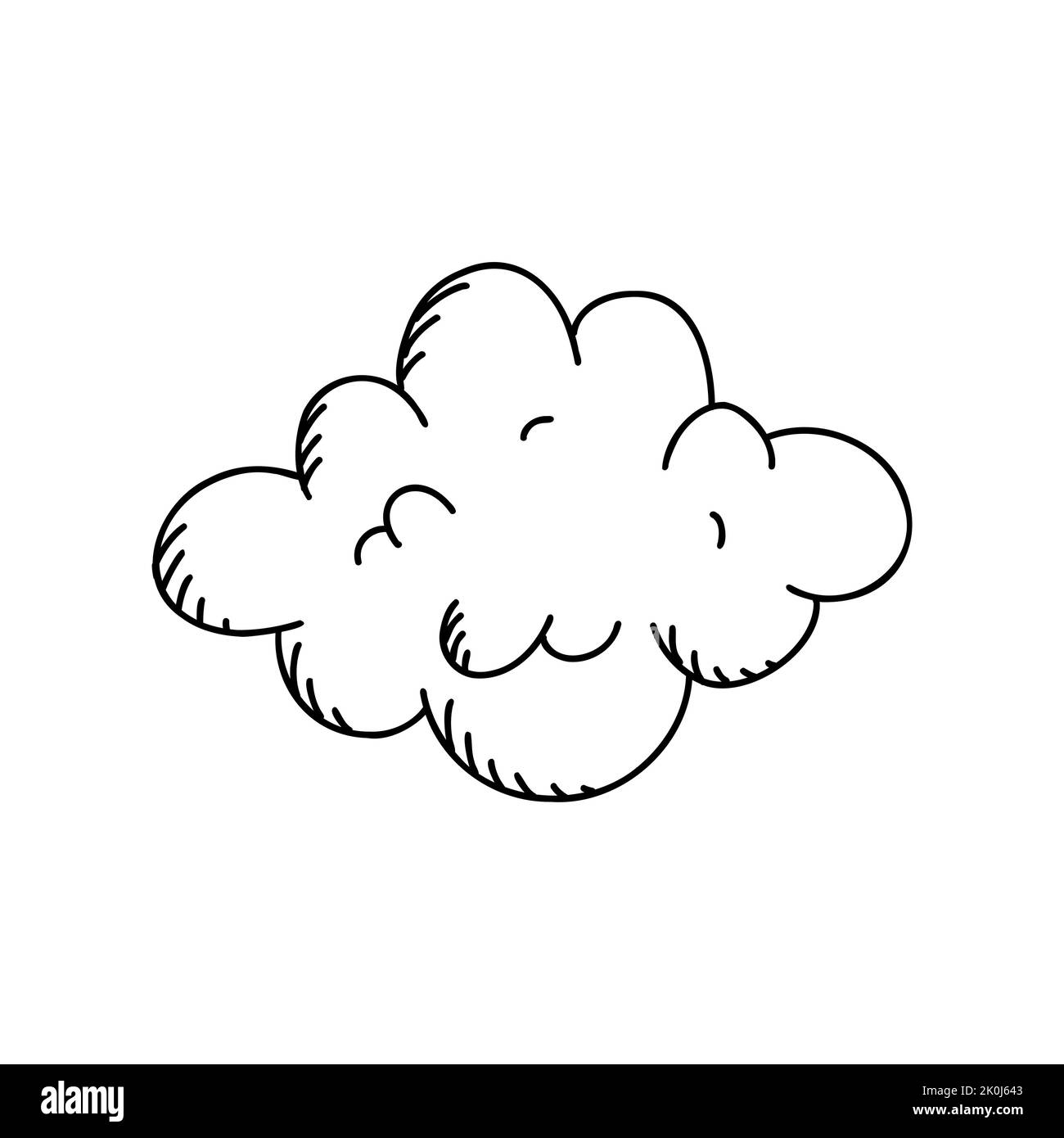 Clouds doodle collection. Outline scribble sky. Vector retro fog Stock ...