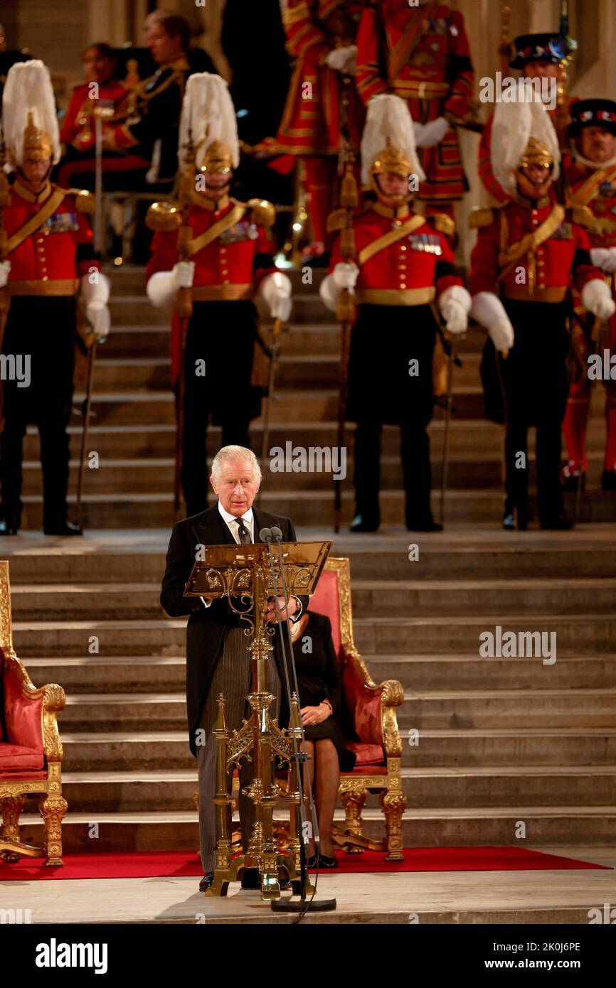 King Charles III gives his address thanking the members of the House of ...