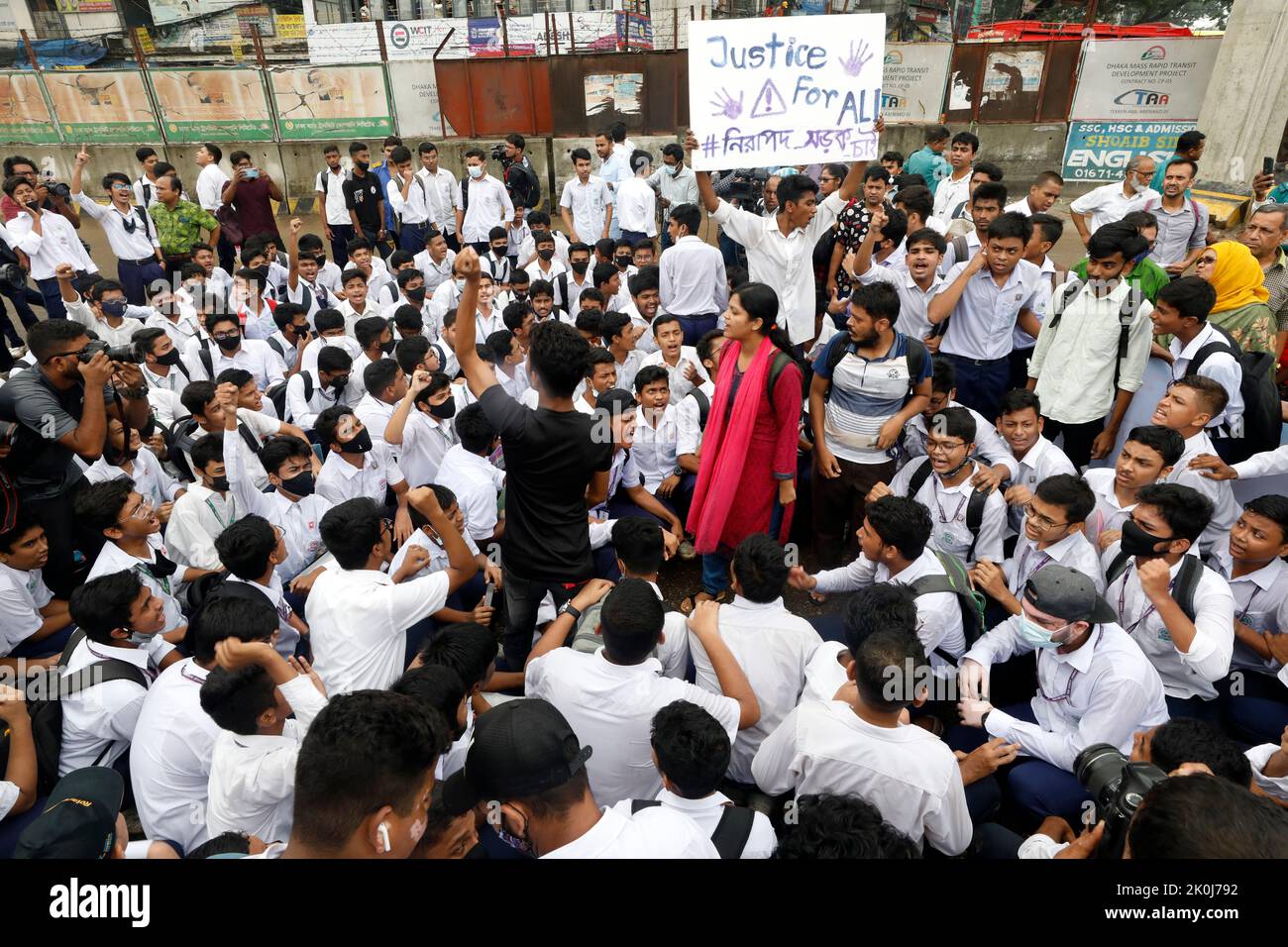 Dhaka, Bangladesh - September 12, 2022: Students launch street protests ...