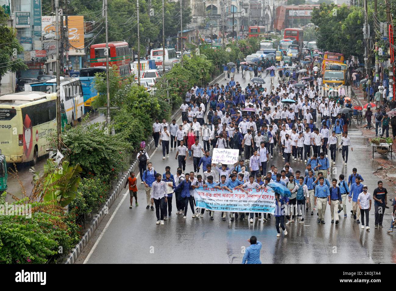 Dhaka, Bangladesh - September 12, 2022: Students launch street protests ...