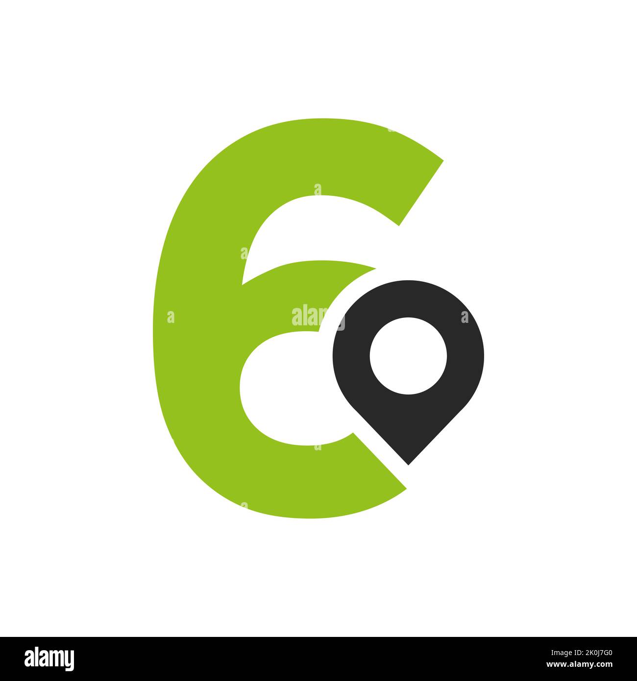Letter 6 Location Logo Design Sign. Location Icon Concept With Alphabet ...