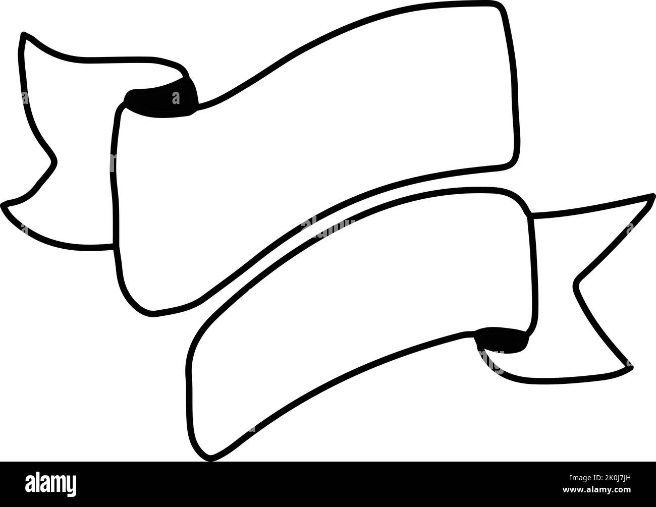 Hand Drawn two vintage ribbon banners illustration isolated on ...