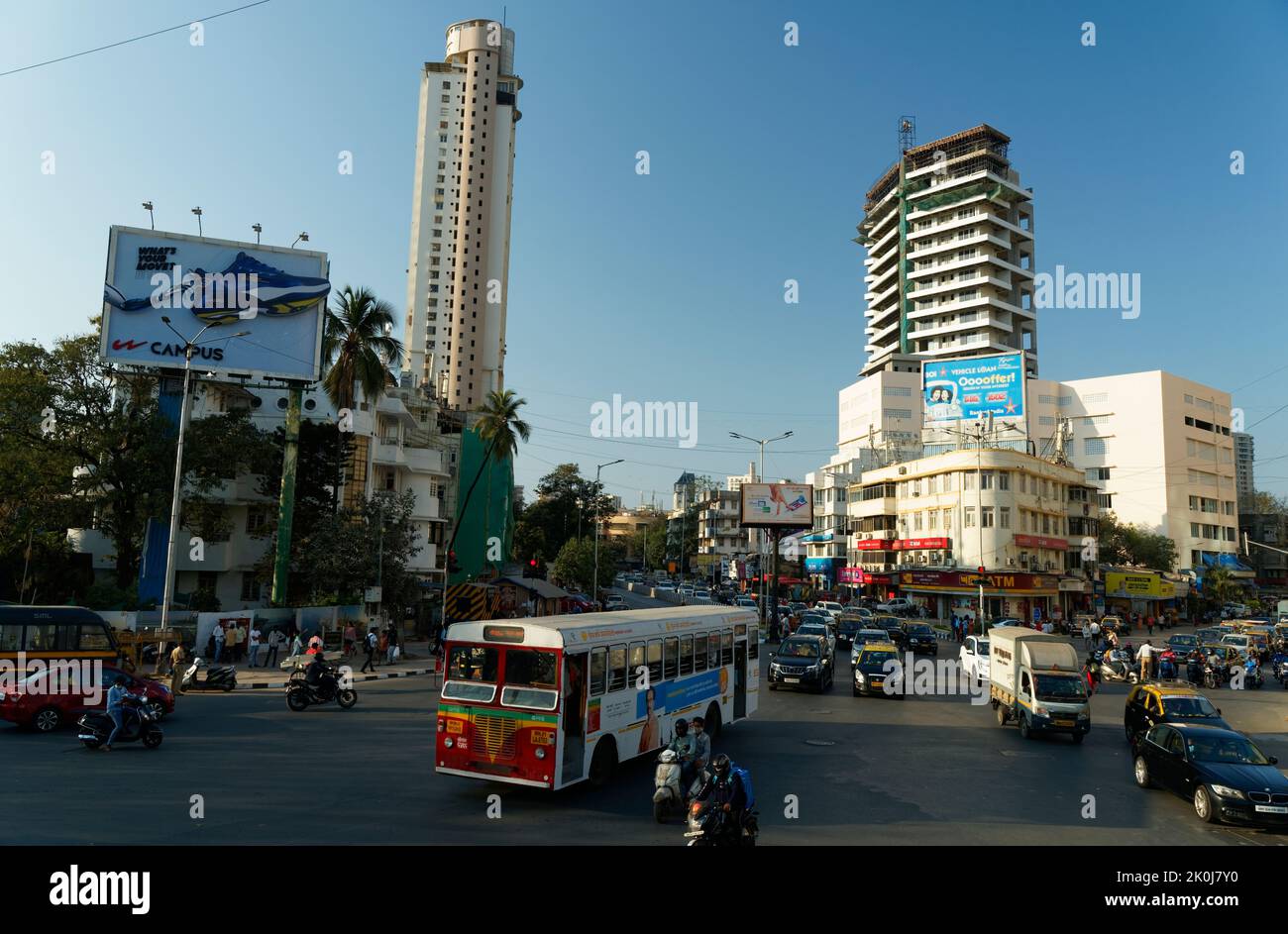 Dramatic view of Mumbai skyline, at Worli Naka signal Mumbai, Bombay ...
