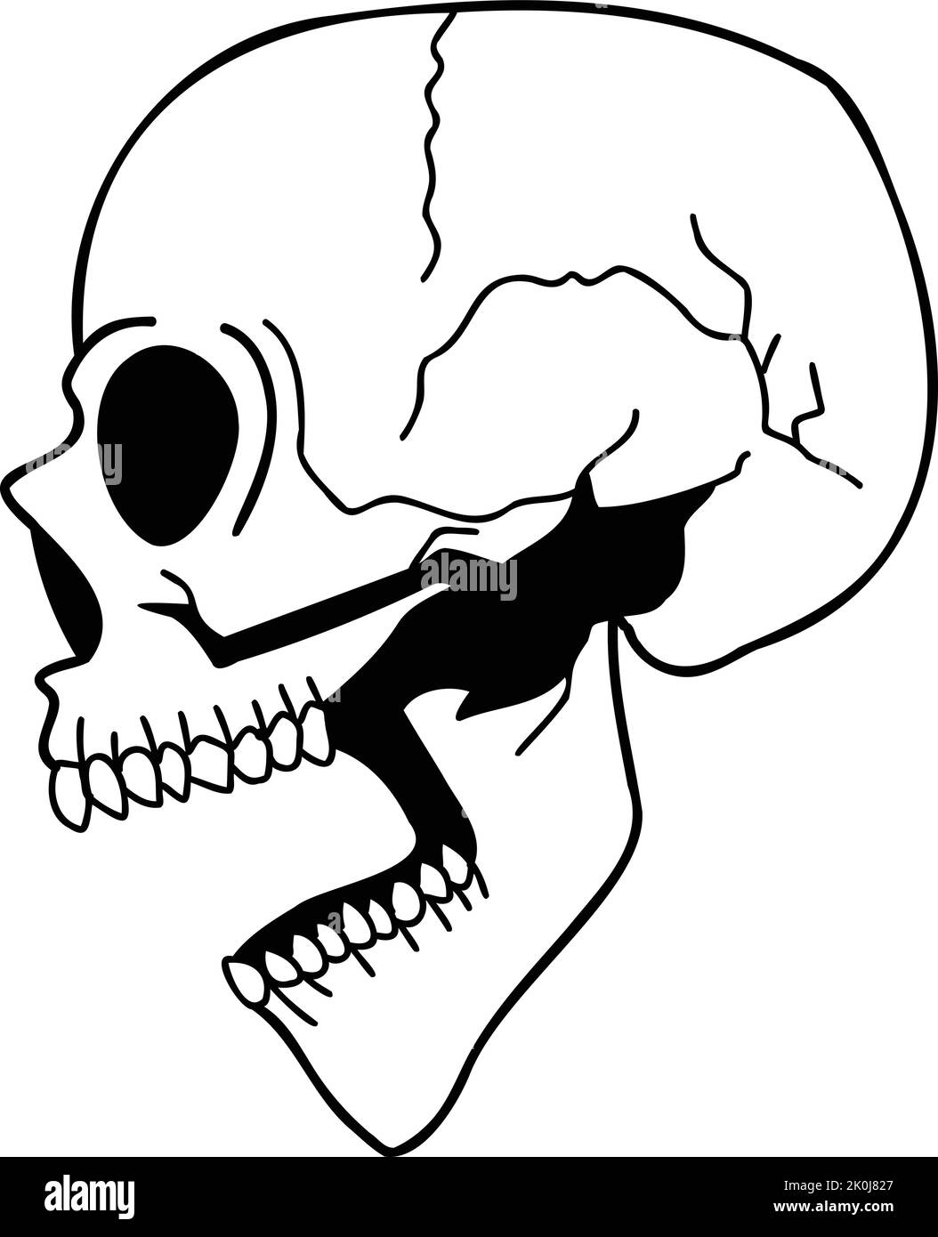 Hand Drawn side skull illustration isolated on background Stock Vector ... Hand Drawn side skull illustration isolated on background Stock Vector ...