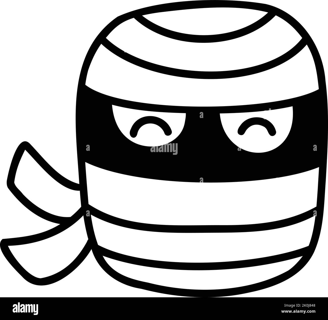 Hand Drawn cute mummy head illustration isolated on background Stock ...