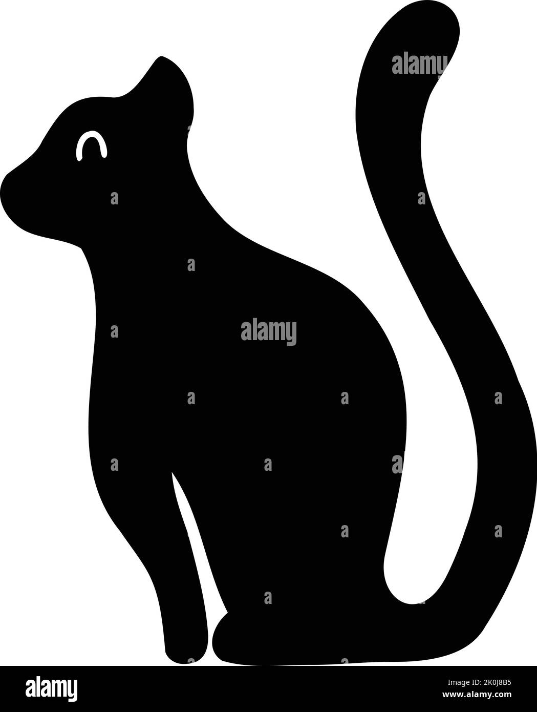 Hand Drawn Cute Black Cat Illustration Isolated On Background Stock Vector Image And Art Alamy
