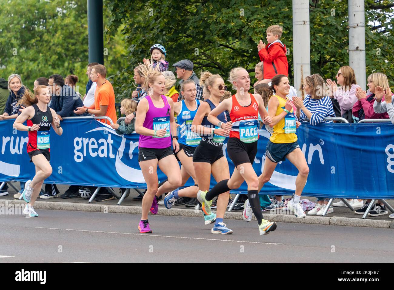 Elite Women competitors, Great North Run 2022 half marathon, in ...
