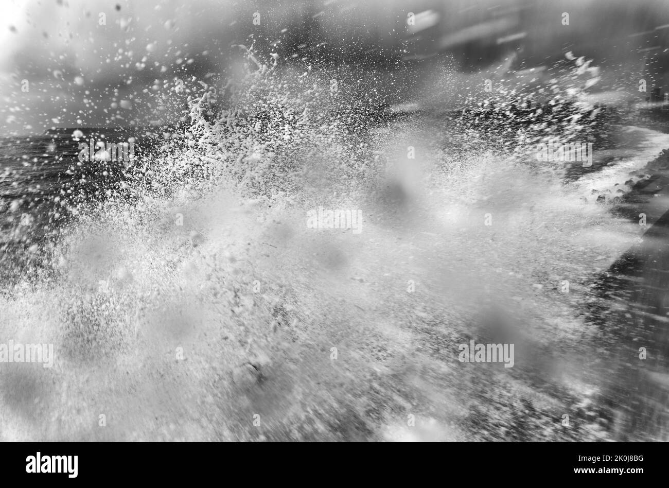 High Tidal Waves Splashing Sea Water At Marine Drive Promenade in ...
