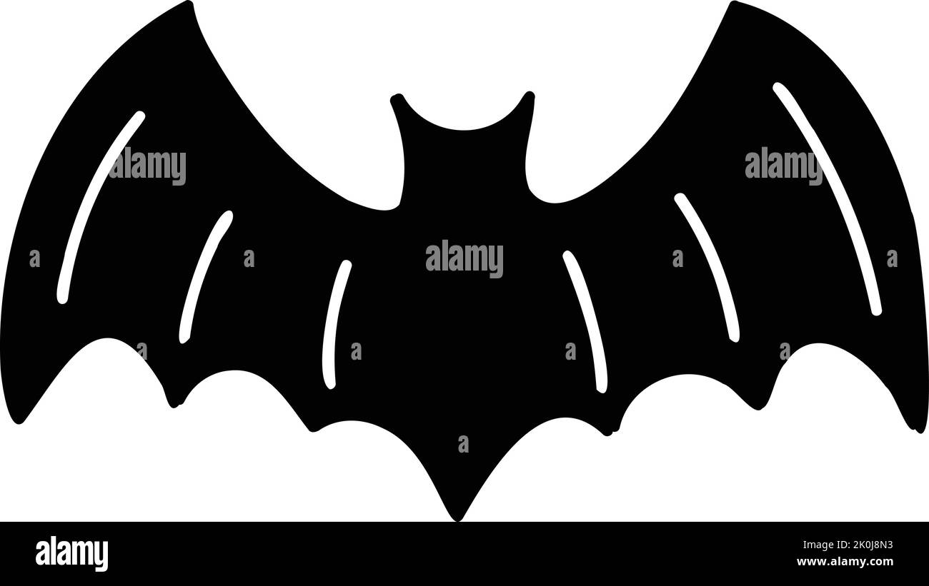 Hand Drawn shadow of bat illustration isolated on background Stock ...