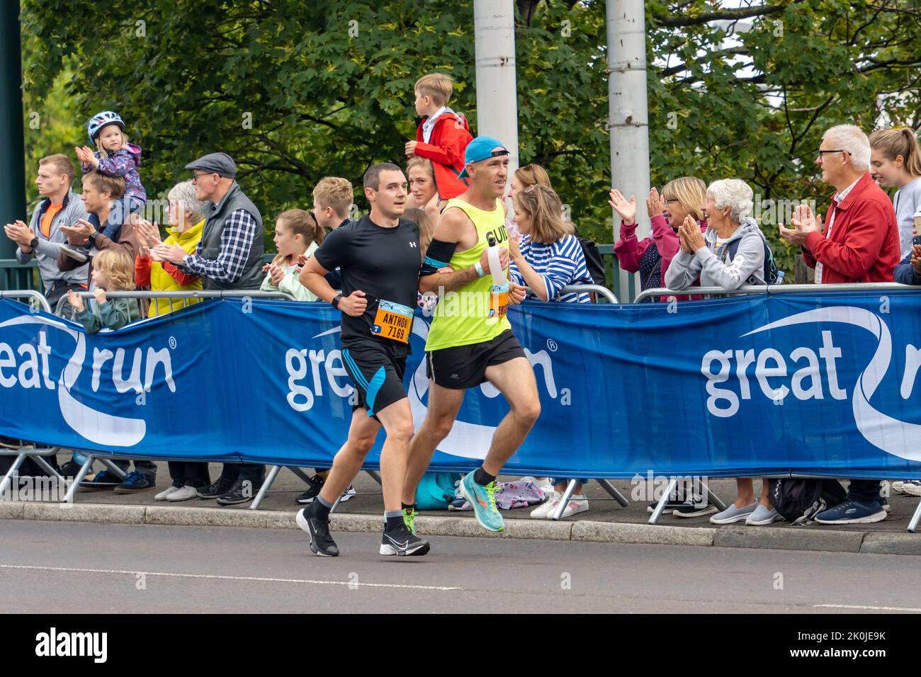 Visually impaired competitor, Great North Run 2022 half marathon, in ...