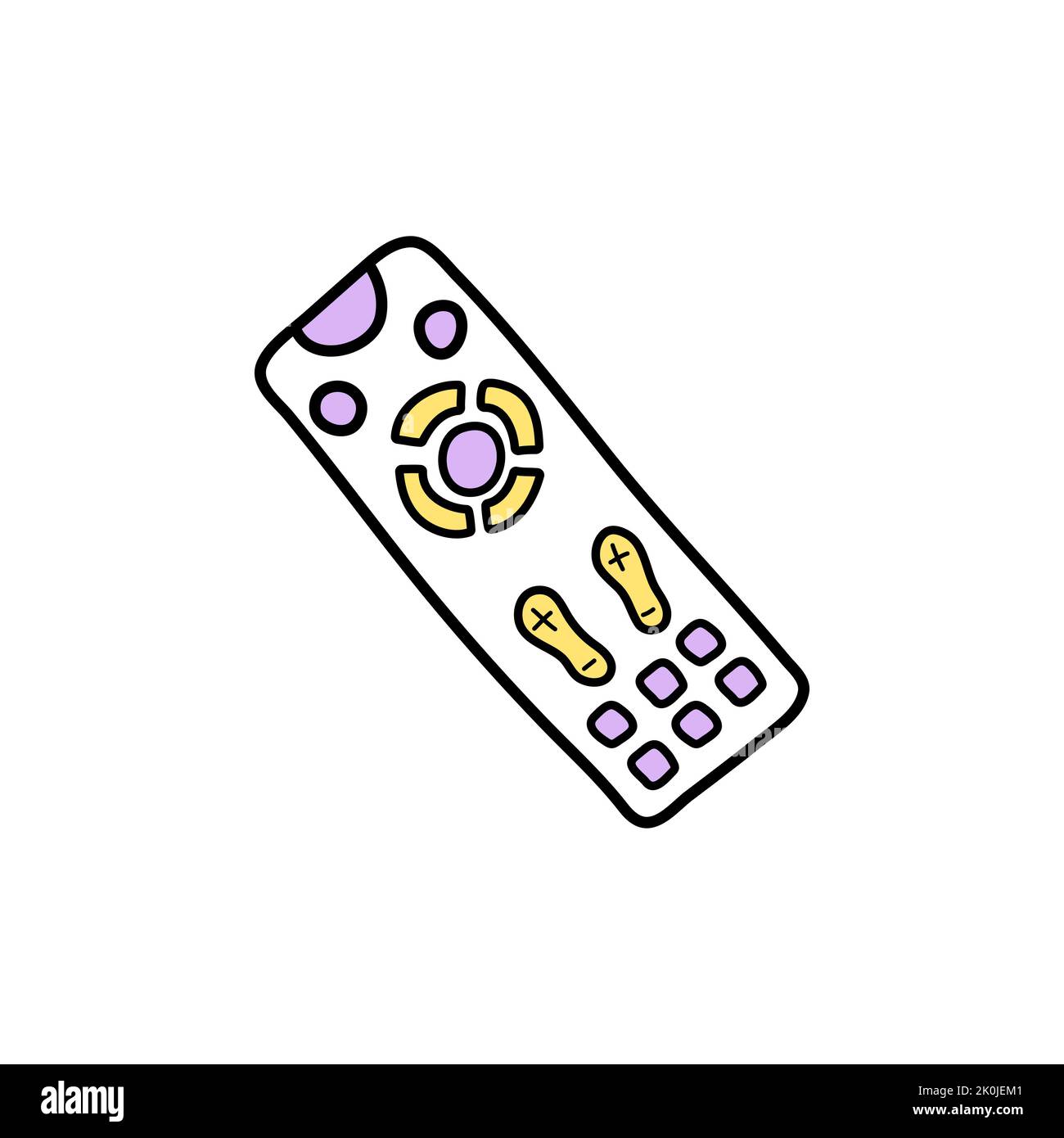 Remote control cartoon hand drawn image. Original colorful artwork ...