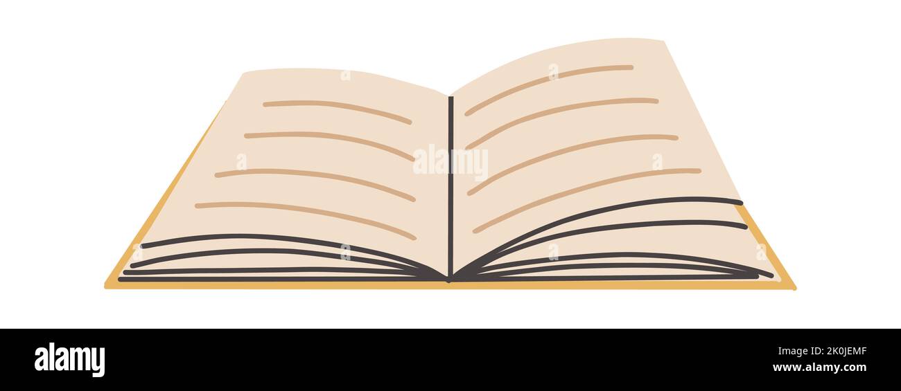 School book. Education hand drawn open or stack notebook. Vector ...